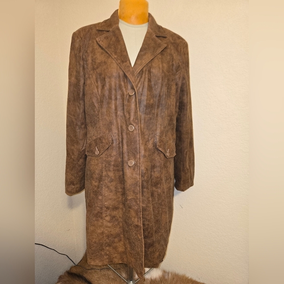 erin london | Jackets & Coats | Vintage Erin London Faux Suede Long ...